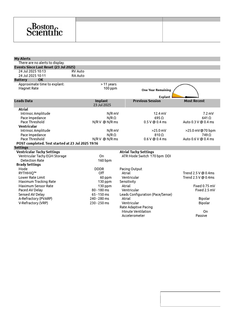 LATITUDE™ Report for Accolade MRI L331 | PDF