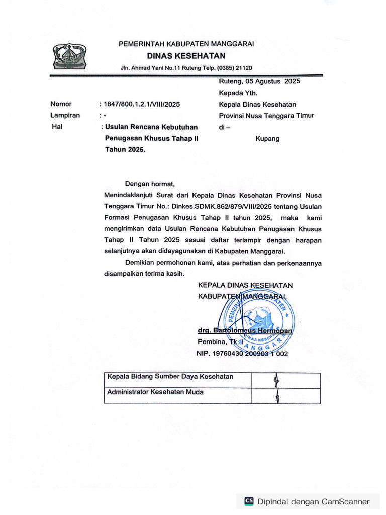 Usulan Rencana Kebutuhan Tugsus Tahap Ii 2025 | PDF