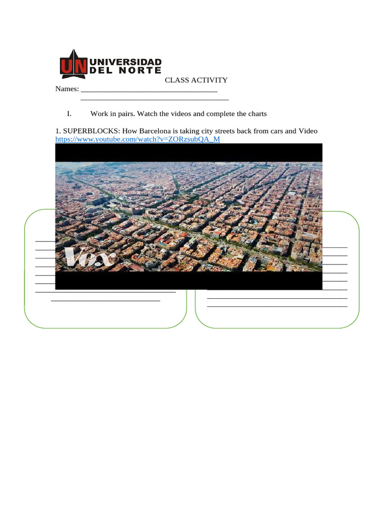 Superblocks and Walkable Cities Worksheet | PDF