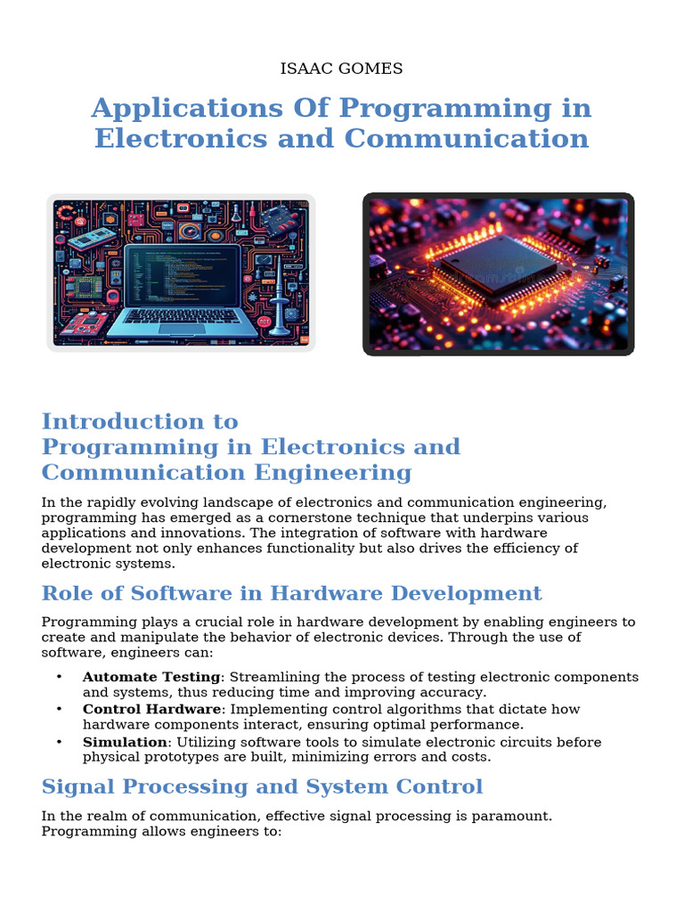 Programming in Electronics and Communication - Created by Isaac | PDF ...