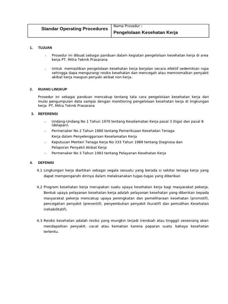 GS Pengelolaan Kesehatan Kerja | PDF