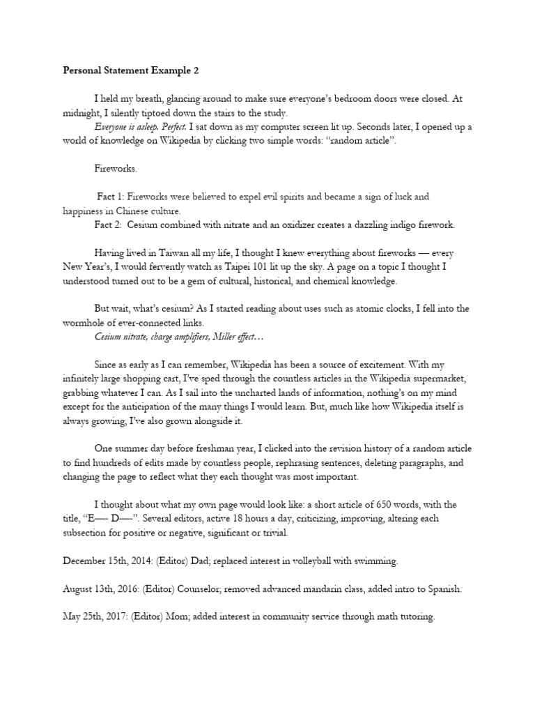 Personal Statement Examples | PDF