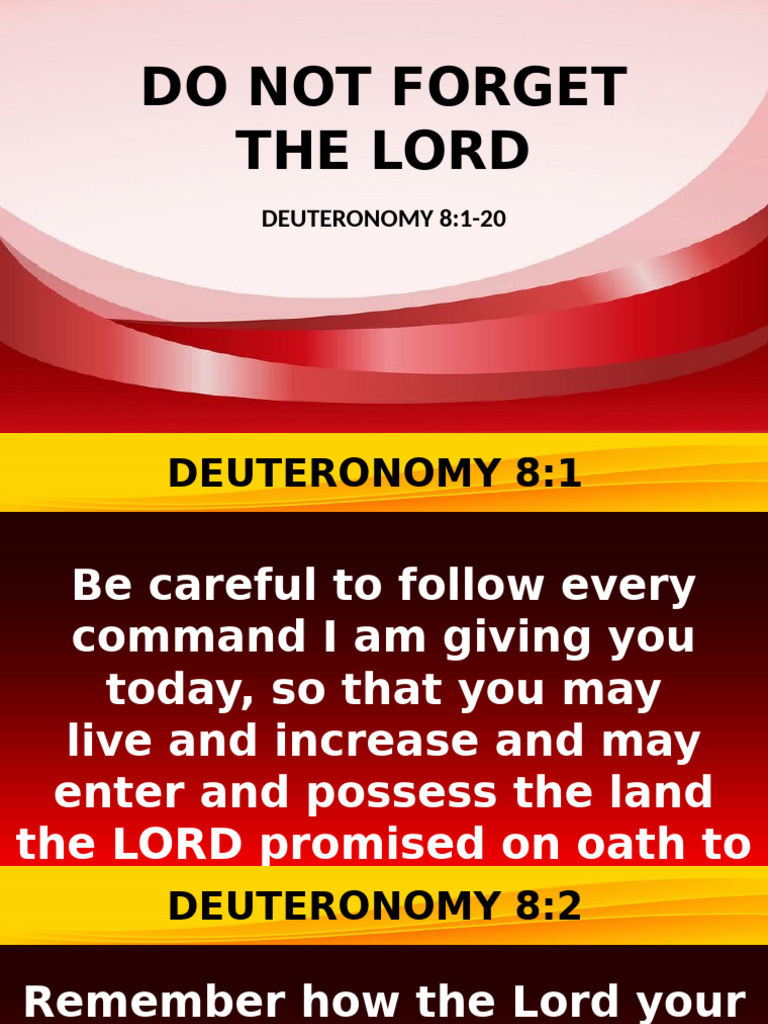 Remember the Lord Your God | PDF | Book Of Deuteronomy | Books Of The ...