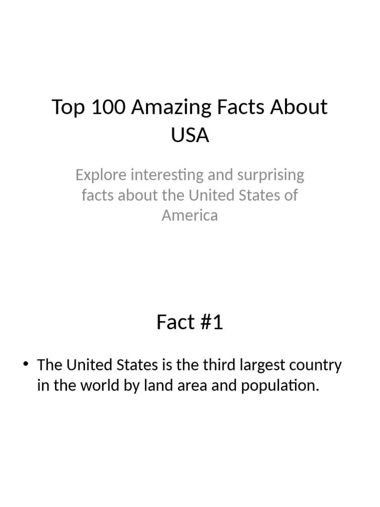 100 Amazing Facts About the USA | PDF | The United States