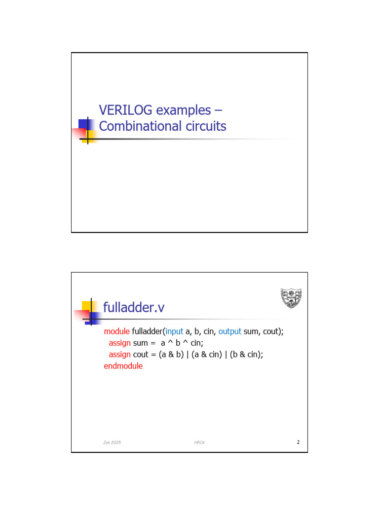 L3 Verilog - Combinational Circuits | PDF | Digital Electronics | Computing