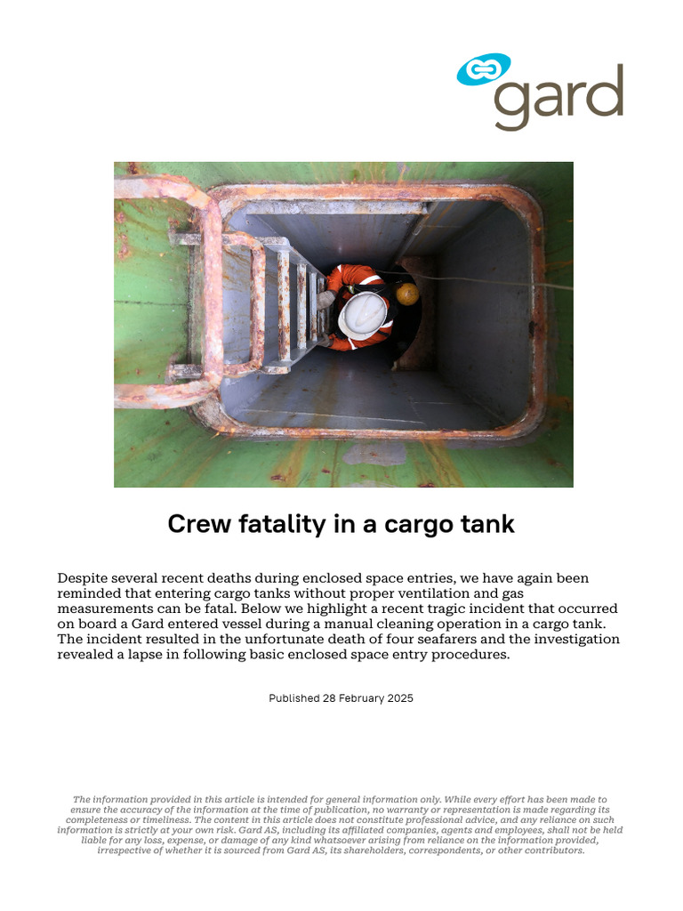 Cargo Tank Fatalities and Safety Measures | PDF | Personal Protective ...