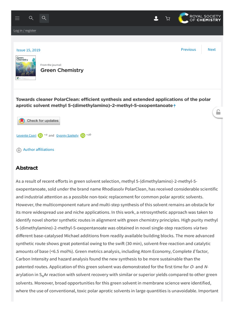 PolarClean Polar Aprotic Solvent Methyl 5 - (Dimethylamino) - 2-Methyl ...