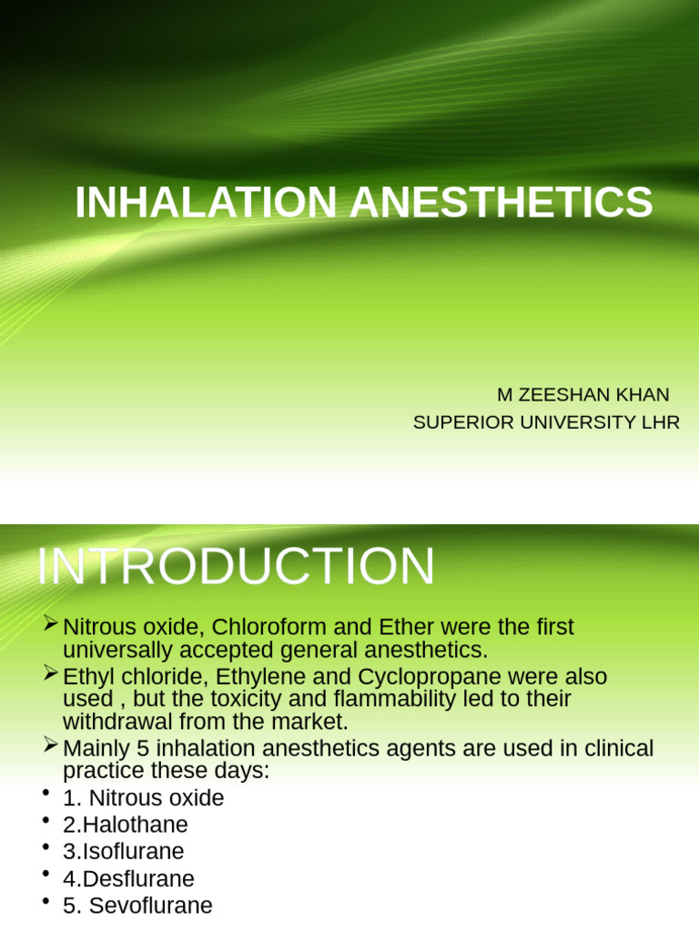Inhalation Anesthetics | PDF | Medical Specialties | Clinical Medicine