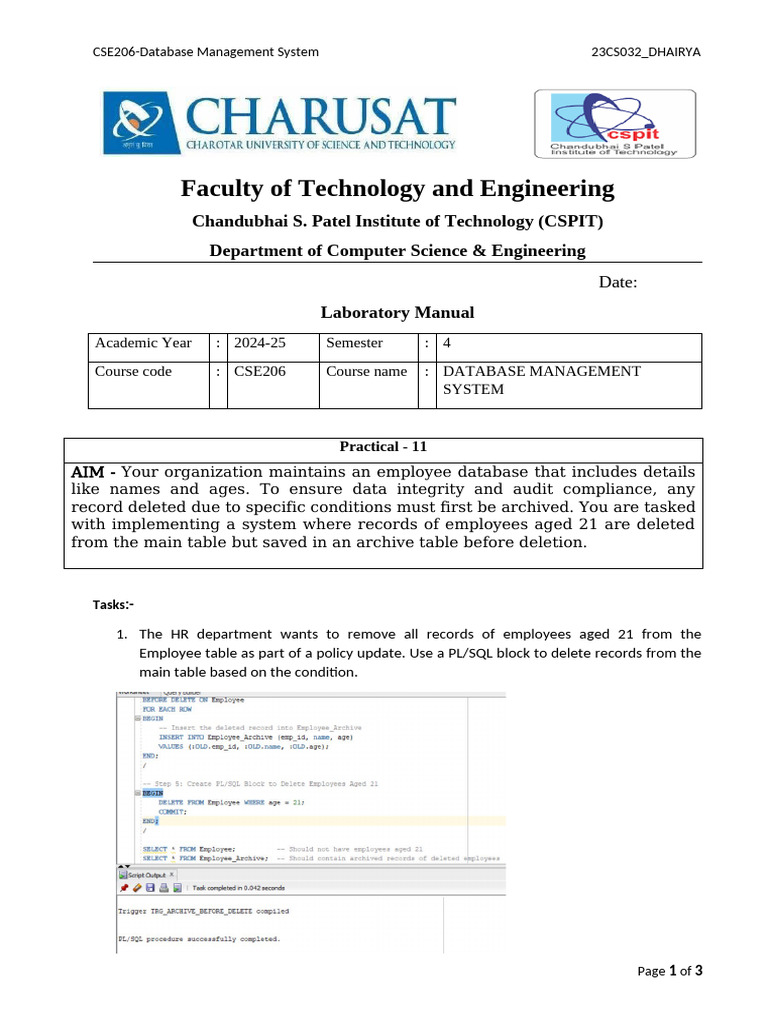 Dbms Practical 11 23cs032 | PDF