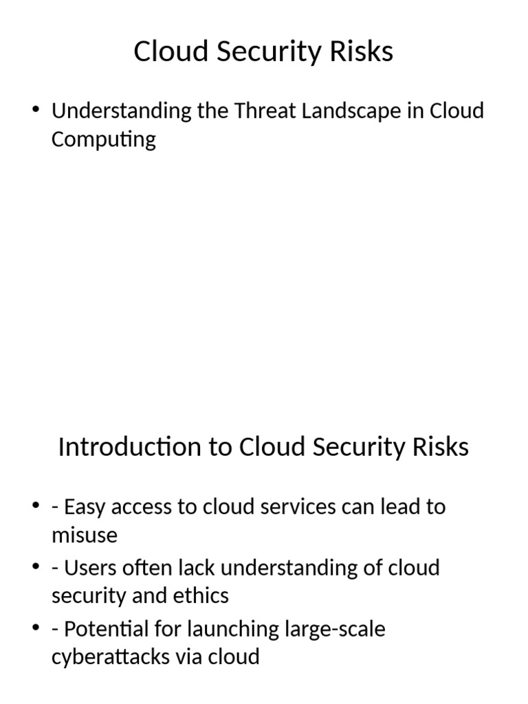 Understanding Cloud Security Risks | PDF | Virtual Machine | Computer ...