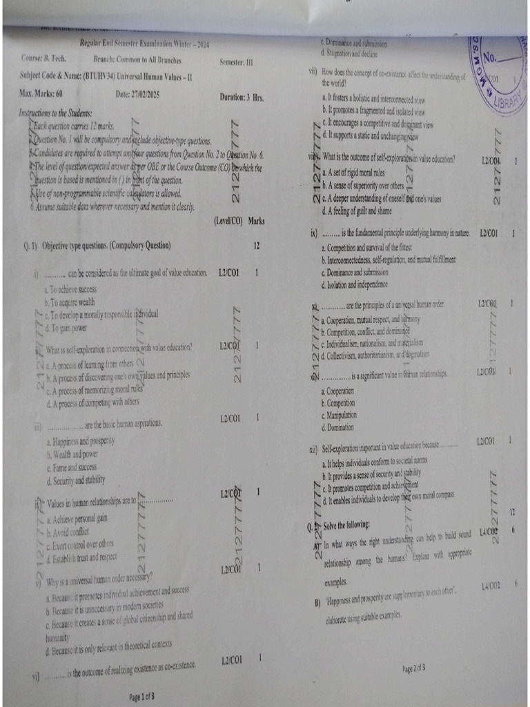 Atharva UHV Solved Win24 PYQ | PDF
