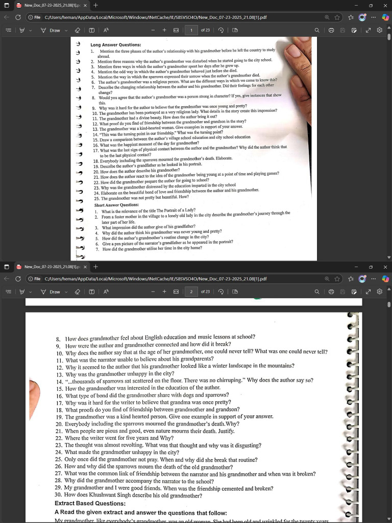 Class 11 English Holiday Homework RAW | PDF