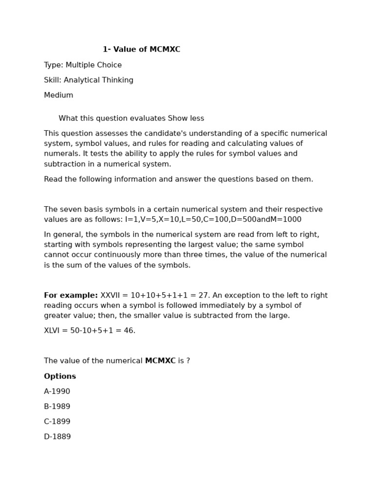 Analytical Thinking Skills Assessment | PDF