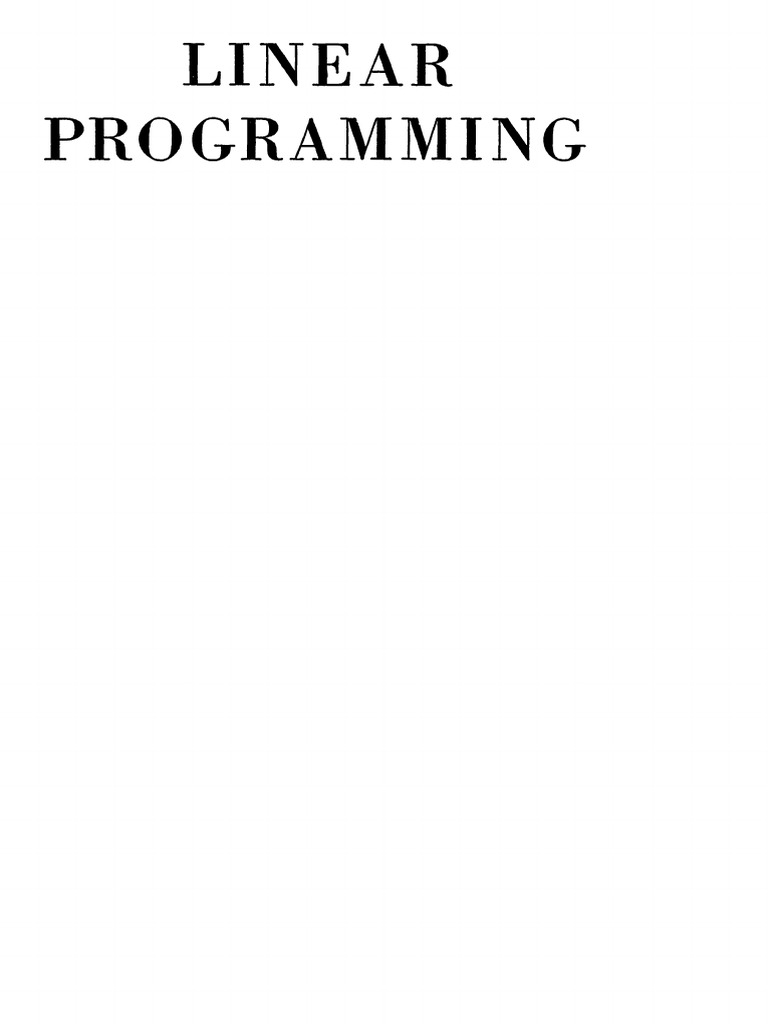 Linear Programming by Hadley G | PDF