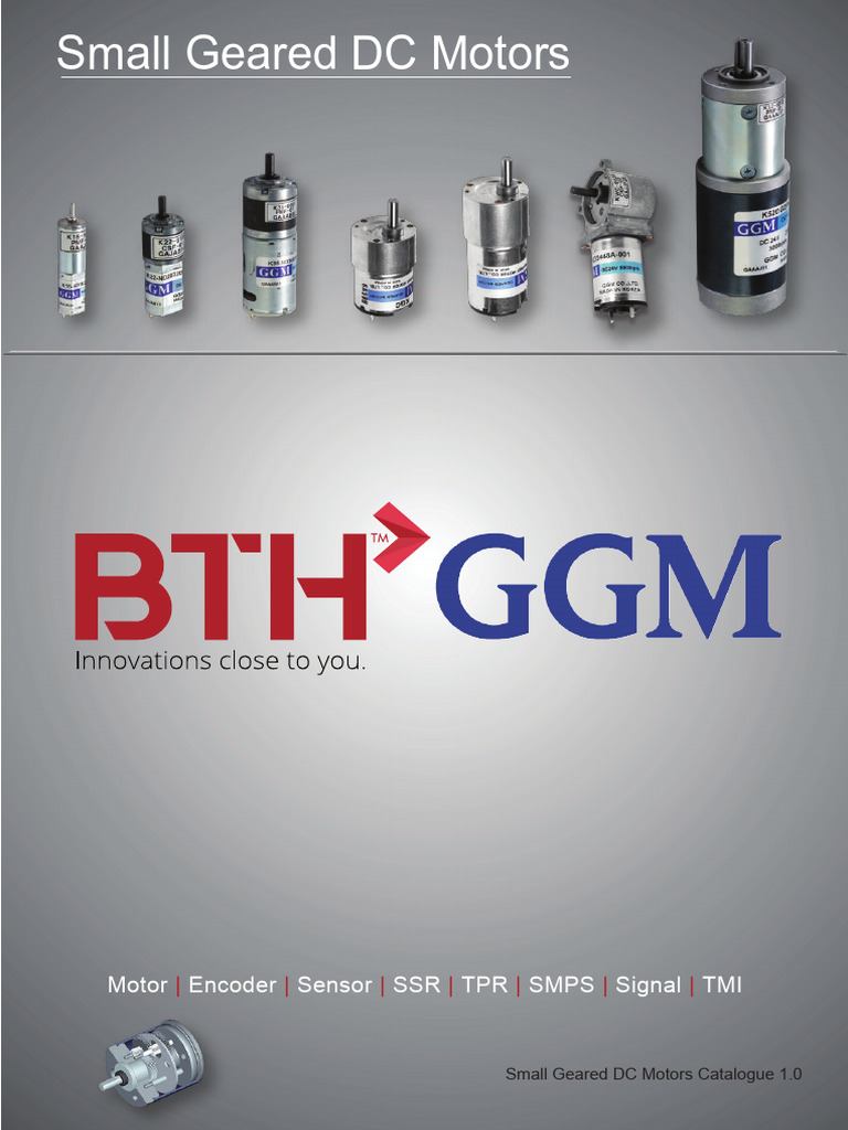 Small Geared DC Motors Catalogue | PDF | Electric Motor | Gear