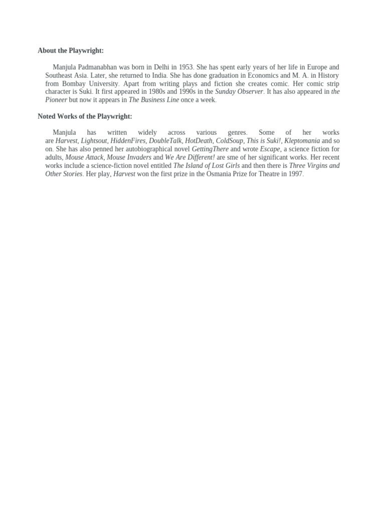 About The Playwright | PDF