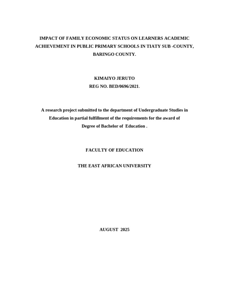 Family Economic Status and Academic Success | PDF | Socioeconomic ...