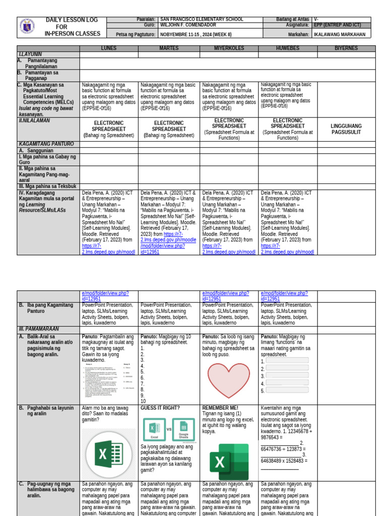 g5 q2w7 Dll Epp-ict (Melcs) | PDF