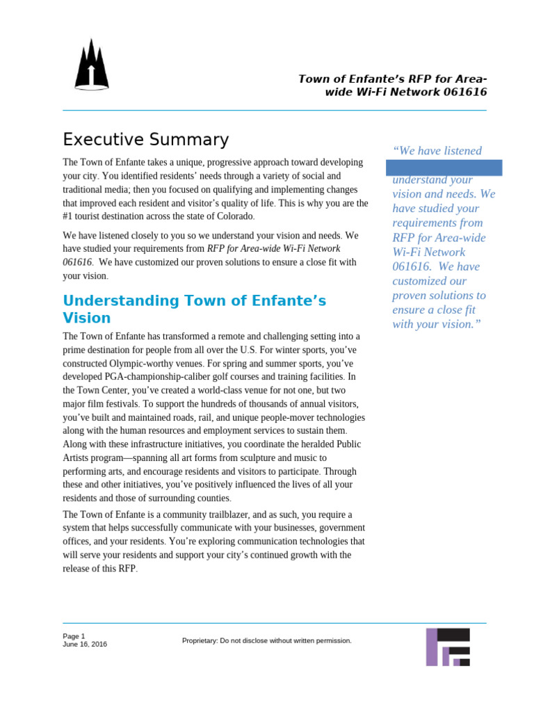 Executive Summary Template | PDF | Wi Fi | Internet
