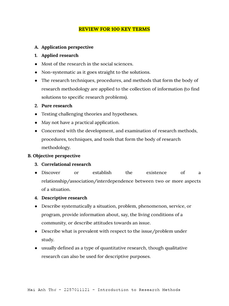 Key Research Methodologies Overview | PDF | Methodology | Dependent And ...