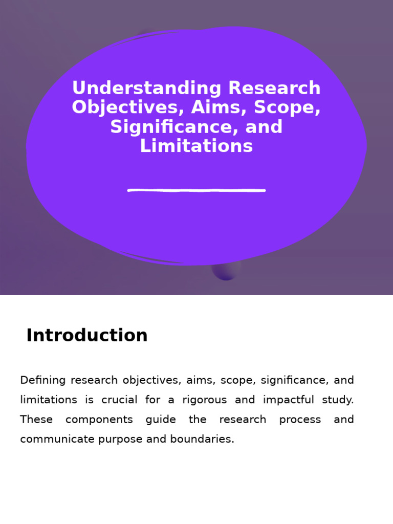 Research Aims, Objectives, and Scope | PDF | Marketing | Methodology