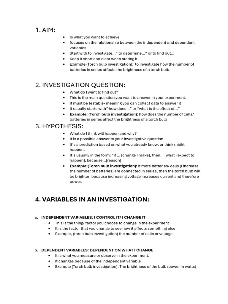 Crafting Effective Investigative Questions | PDF | Experiment