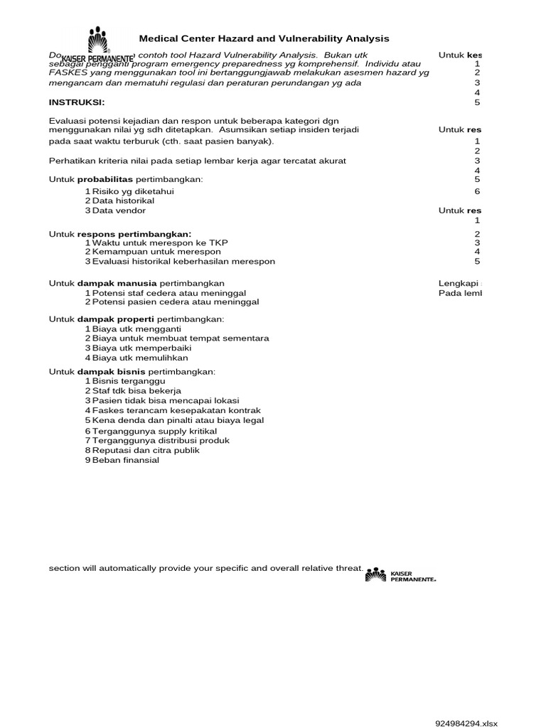 Form Hva Template Modif Kaiser Permanente 151223 | PDF | Weather | Storms