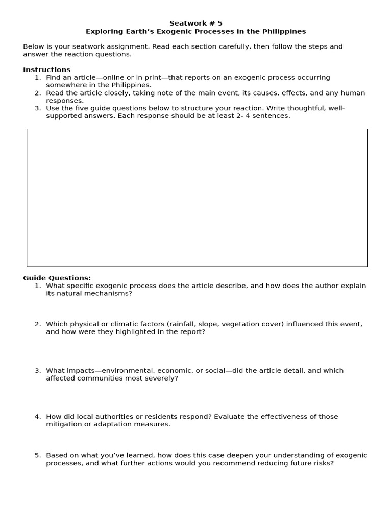 ELS-Q1-W4-Seatwork 5 | PDF
