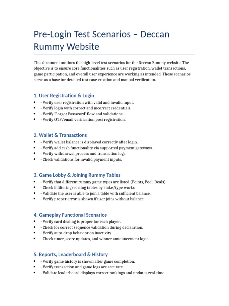 PreLogin_TestScenarios | PDF