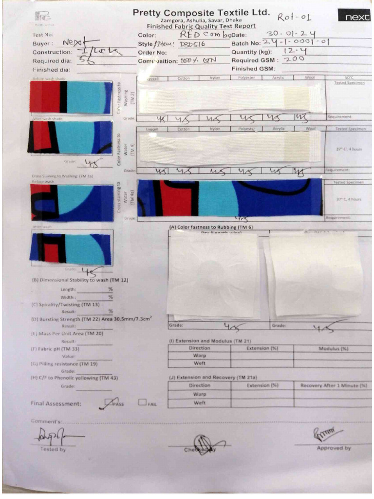 Red Combo, Interlock, 24-01-0001-01, Roll No - 01 PDF | PDF