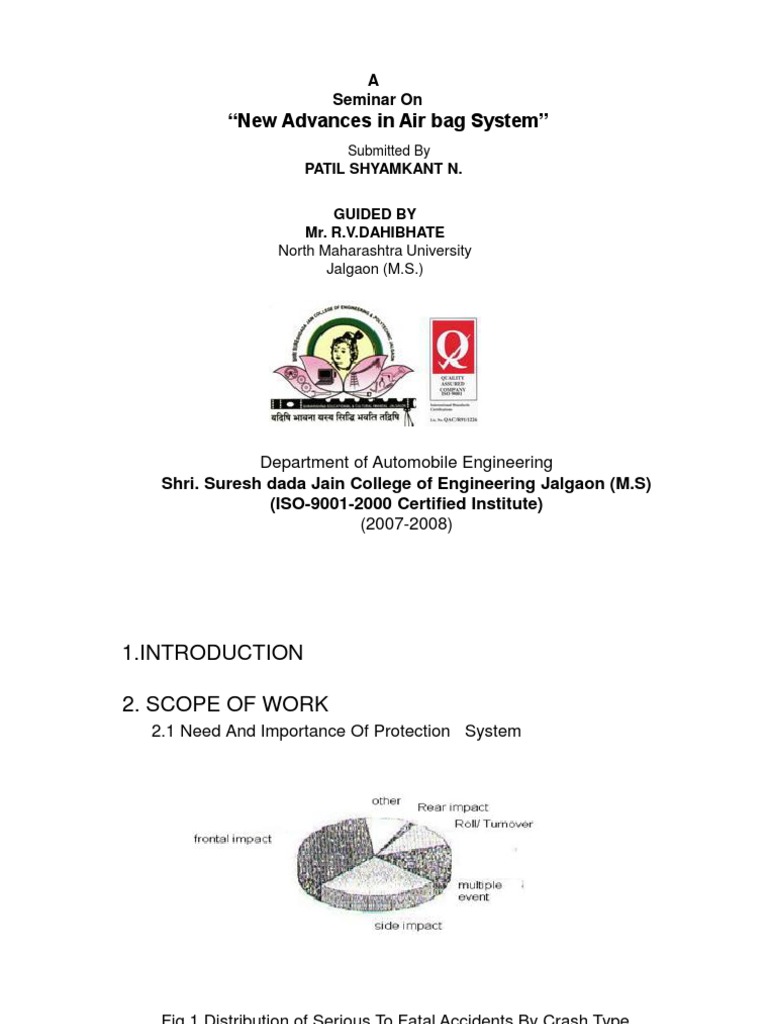 "New Advances in Air Bag System": A Seminar On | PDF