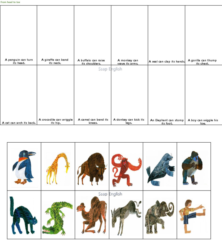 Animals Moving from Head to Toe | PDF