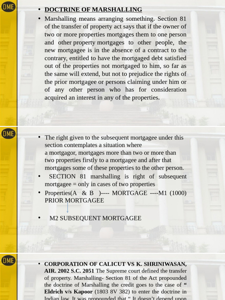 Doctrine of Marshalling & Contribution Explained | PDF | Mortgage Law ...