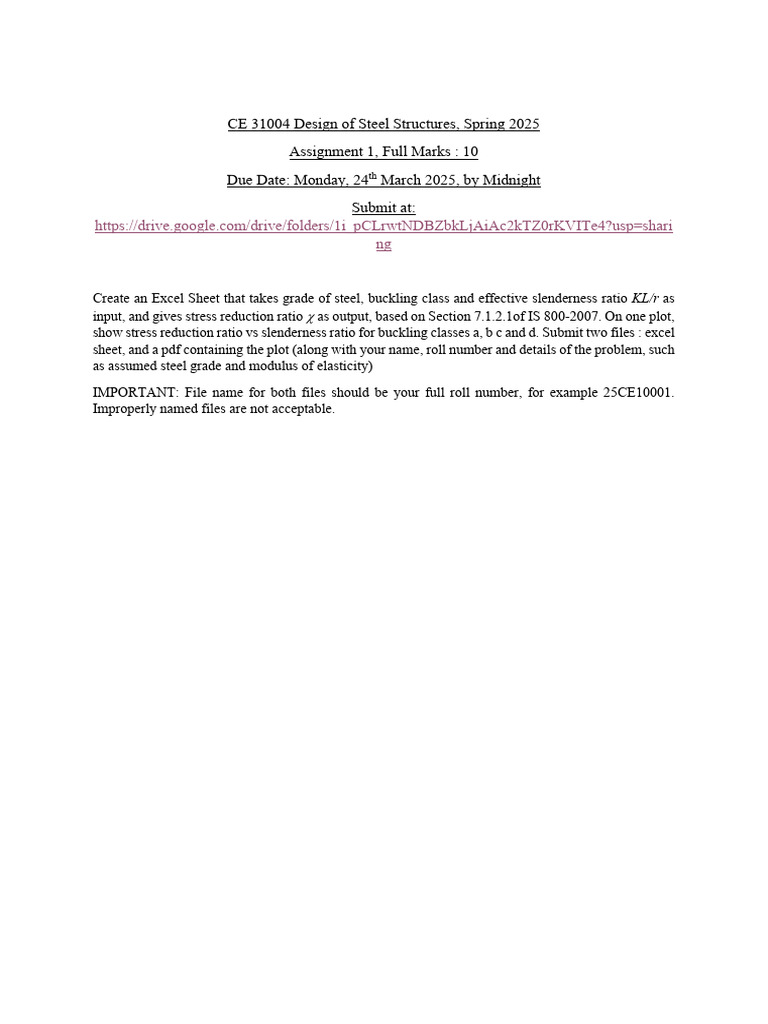 Assignment 1 CE 31004 Spring 2025 | PDF