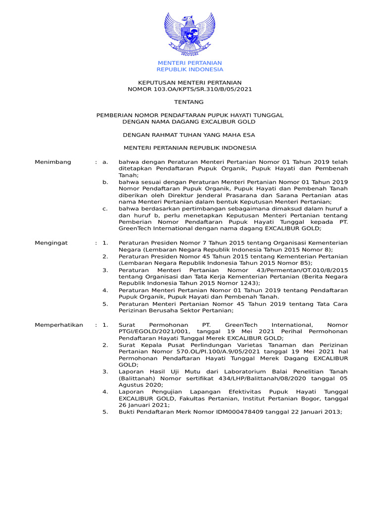 Excalibur Gold Registration Certificate. | PDF