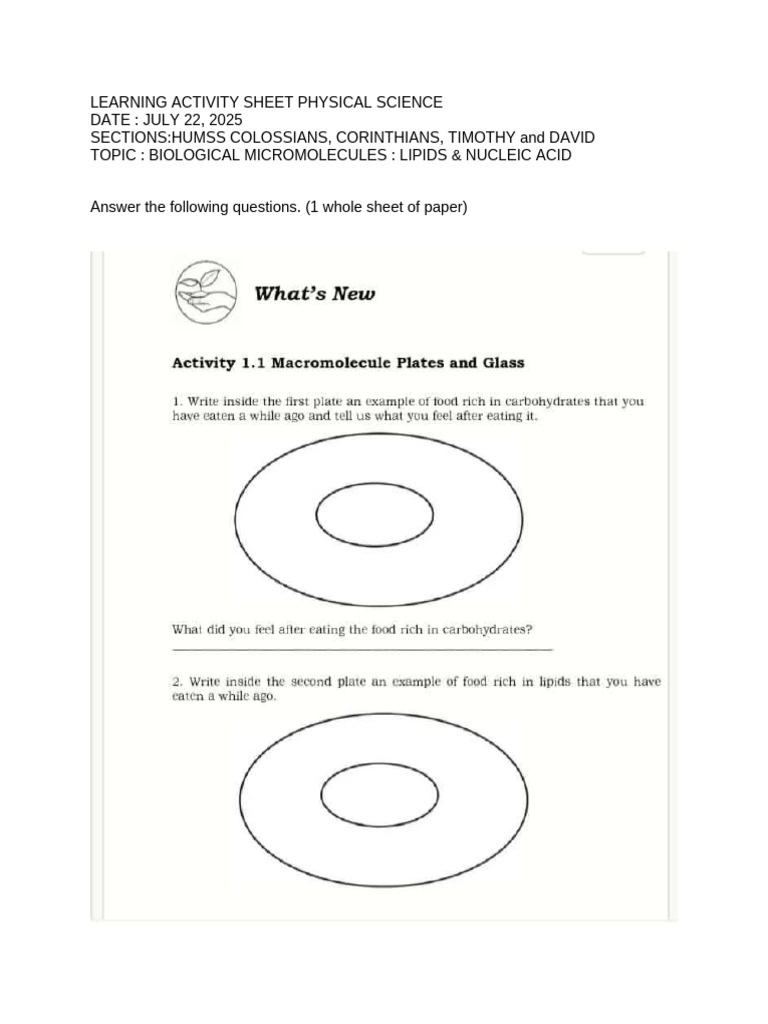 Learning Activity Sheet Physical Science | PDF