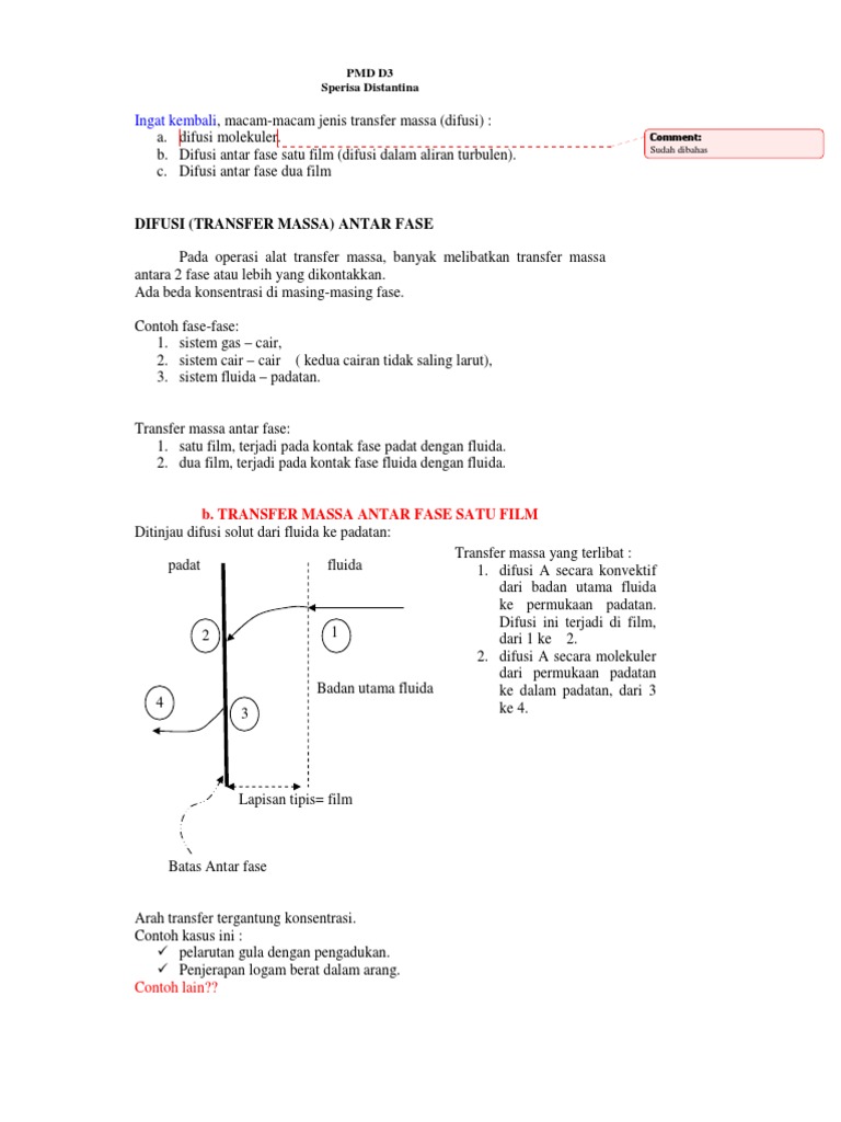 DIFUSI ANTAR FASE DALAM OPERASI ALAT TRANSFER MASSA | PDF