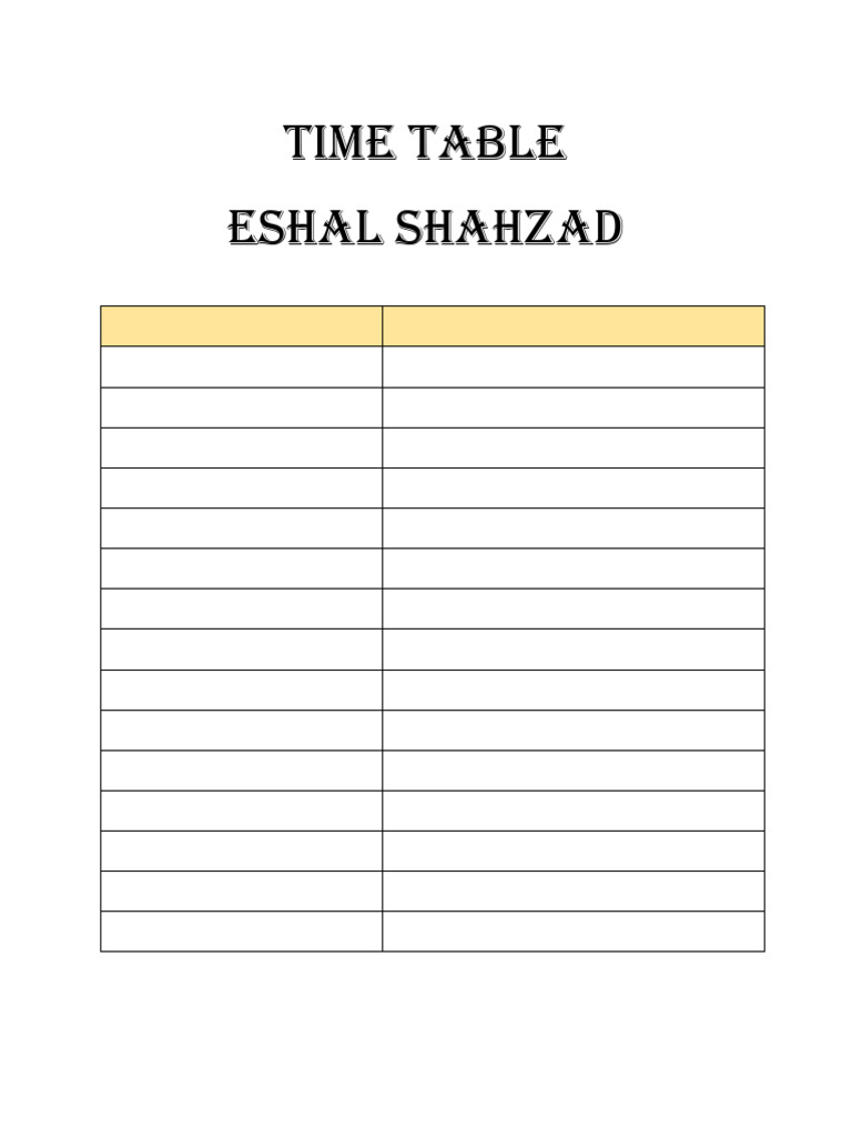 Time Table | PDF