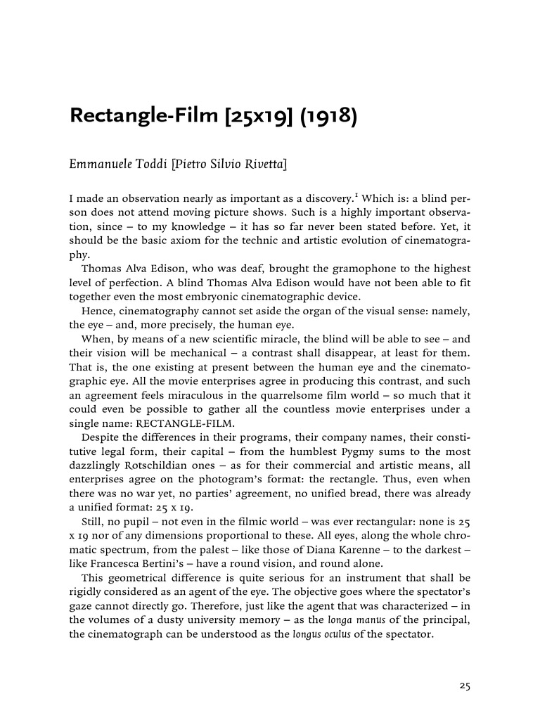 Rectangle-Film: A Cinematic Analysis | PDF | Shape | Eye