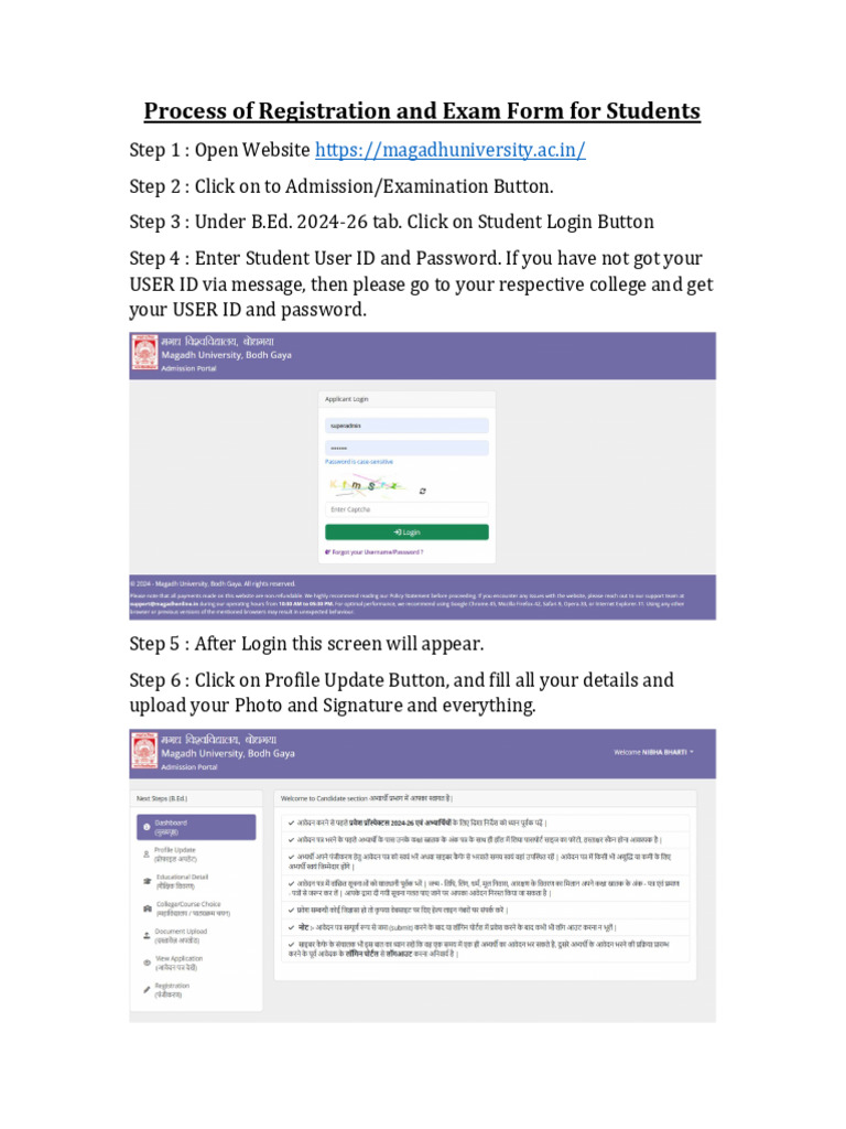 BED Student Registration Process | PDF