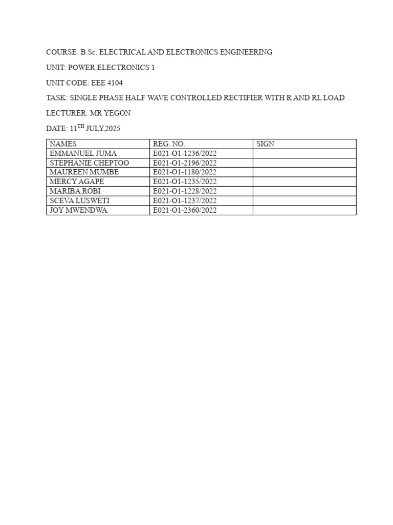 Power - Electronics - Lab - 1 Finallll | PDF | Rectifier | Inductor