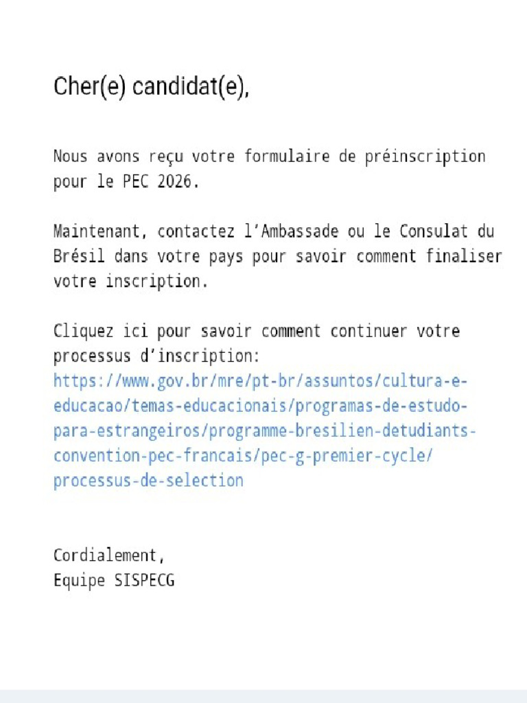 (SISPECG) Confirmation de Pré-Inscription | PDF