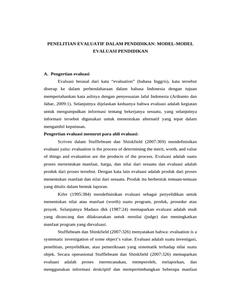 Model Evaluasi dalam Pendidikan | PDF