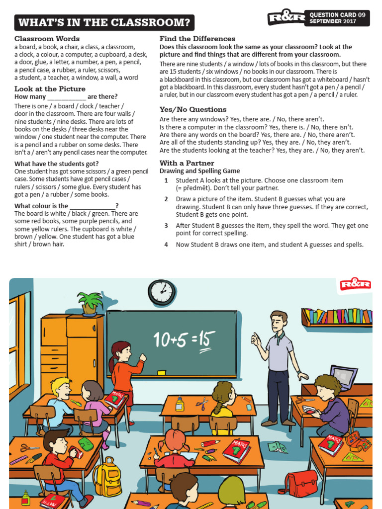Speaking Card - Whats in The Classroom | PDF | Classroom