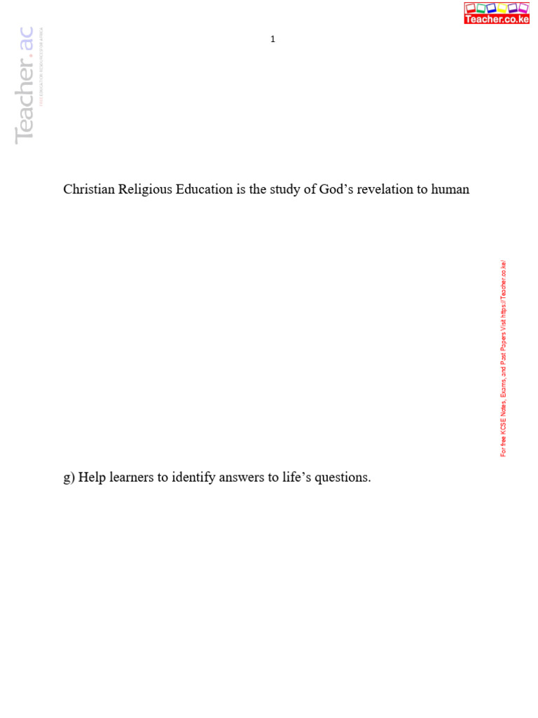 CRE Notes Form 1 4 Booklet Teacher - Co .Ke 1 137 | PDF | Nevi'im ...