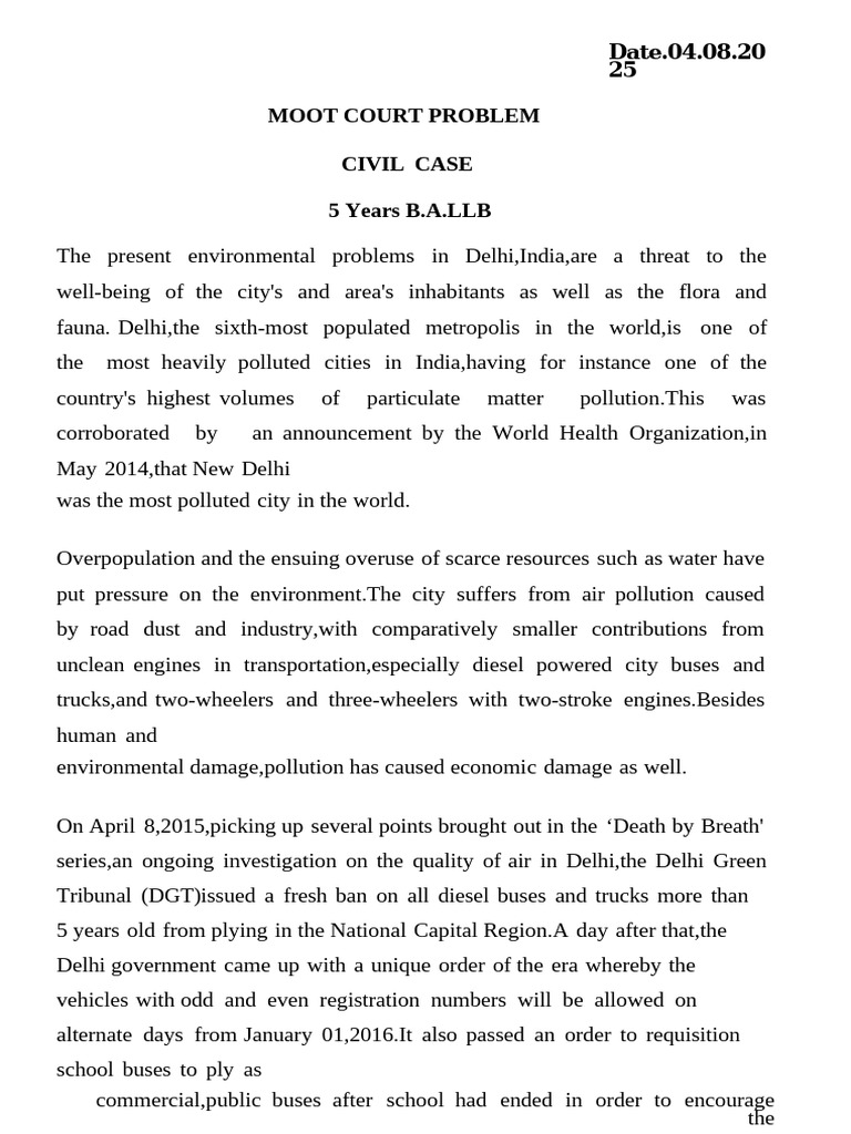 Moot Court Problem - 2025 | PDF | Justice | Crime & Violence