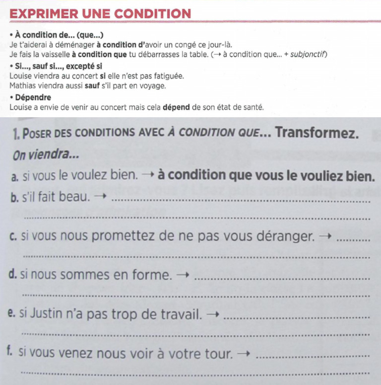 Exprimer Une Condition | PDF