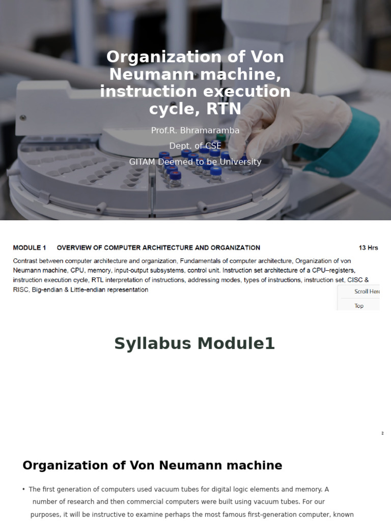 Organization of Von Neumann Machine | PDF | Computer Science | Computer ...