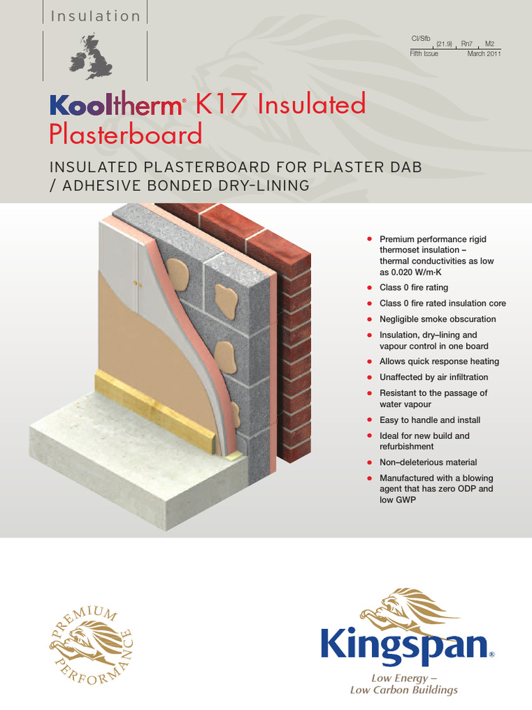 Kingspan K17 Insulated Plasterboard Guide | PDF | Drywall | Framing ...