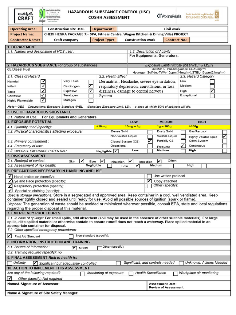 05.Diesel Fuel Risk Assessment | PDF | Toxicity | Hazards